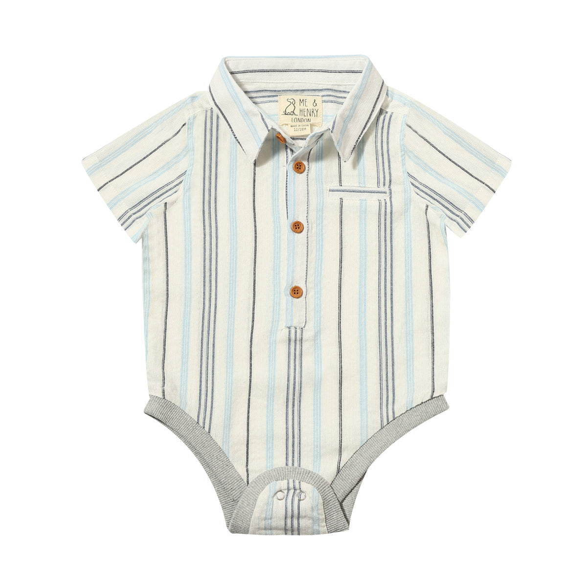 HELFORD Navy/Blue/White Wide Stripe Woven Onesie – Me & Henry