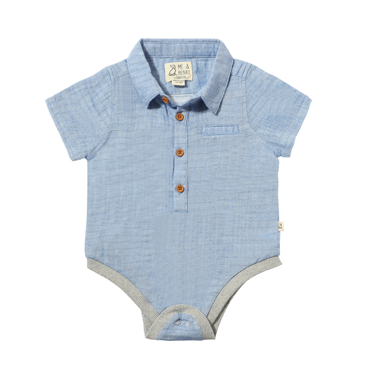 HELFORD Blue Gauze Woven Onesie – Me & Henry