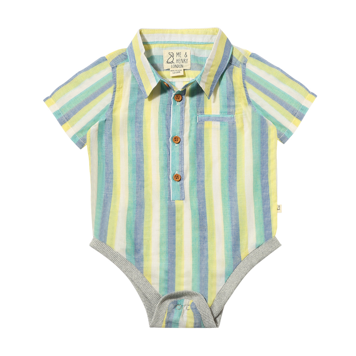 HELFORD Blue/Yellow Stripe Woven Onesie – Me & Henry