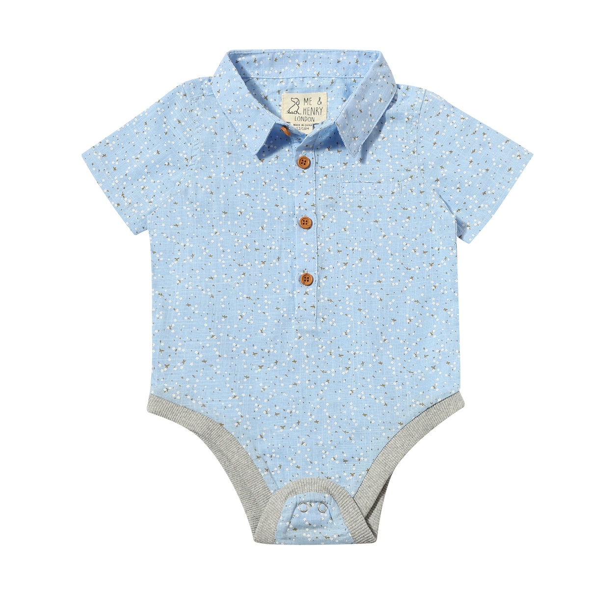 HELFORD Blue Floral Woven Onesie – Me & Henry