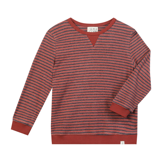 TARQUIN rust/navy brushed stripe sweater – Me & Henry