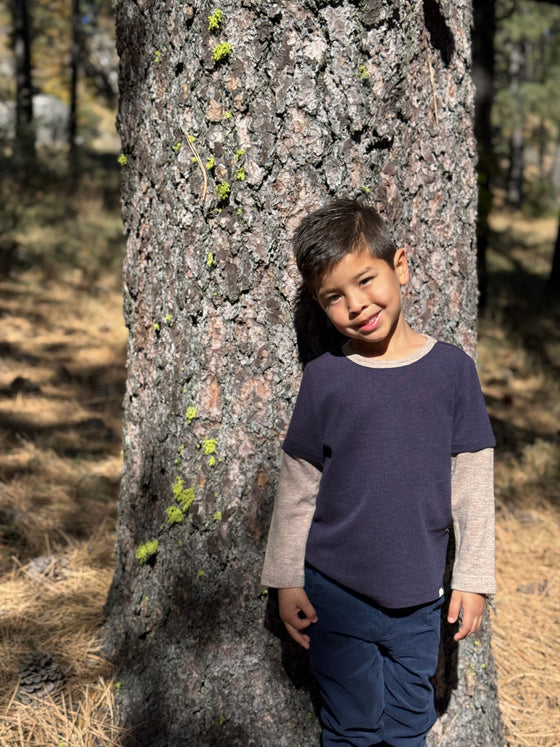 CAMERON Black Waffle Mock Sleeve Tee – Me & Henry